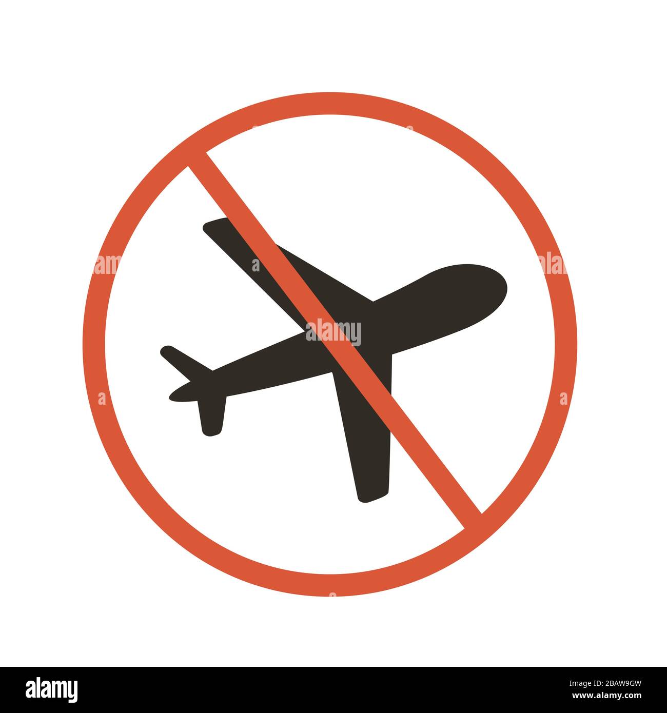 Stop flights. Not travel while sick. Vector sign illustration Stock ...
