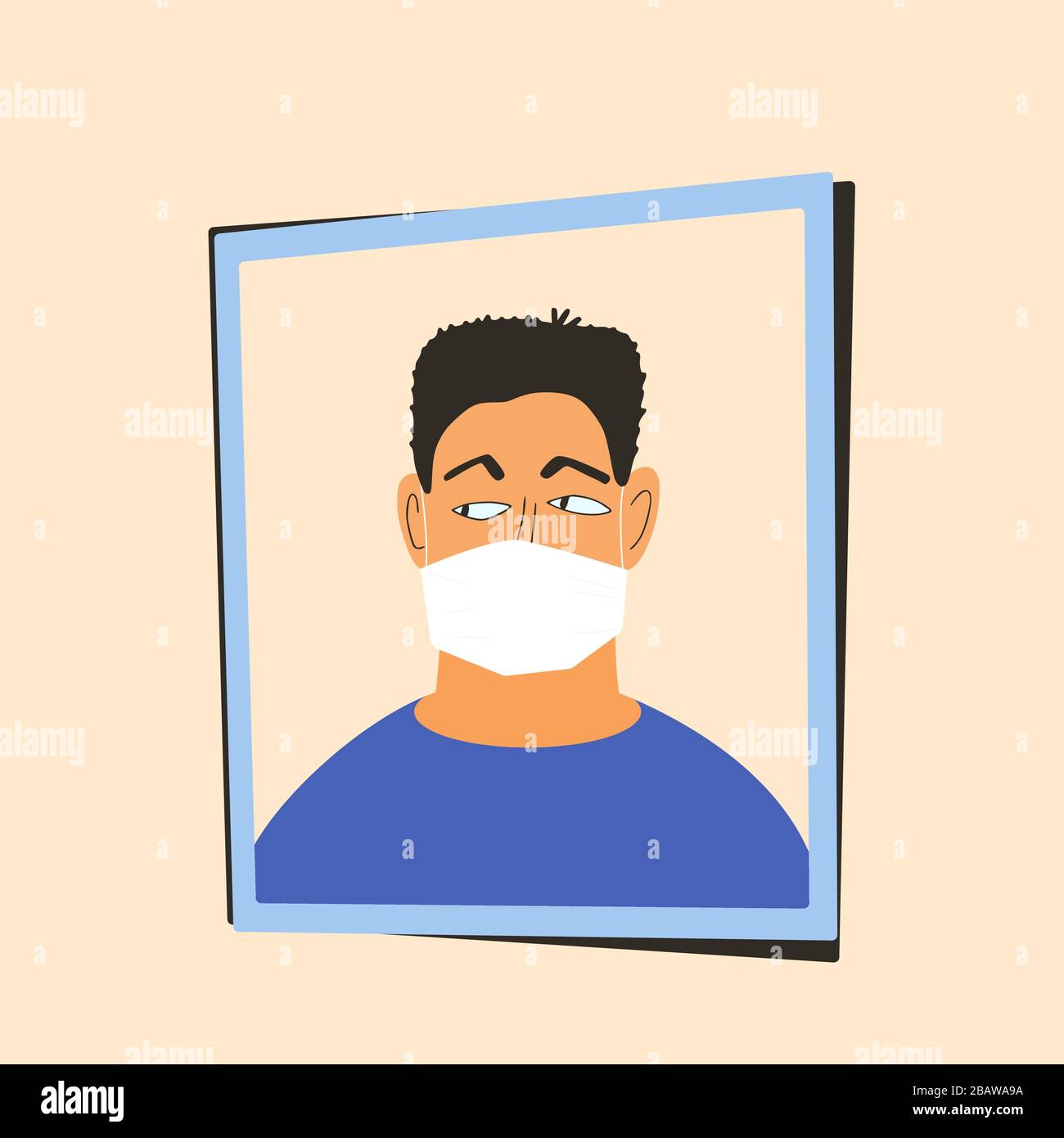 Coronavirus. Man in white medical face mask. 2019-nCoV quarantine ...