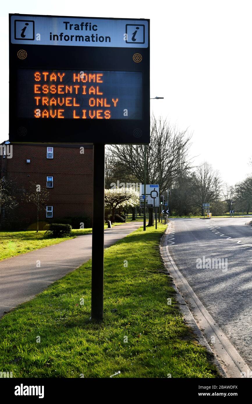 Stay home essential travel only save lives Stock Photo - Alamy