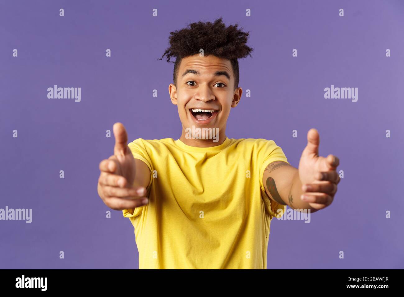 Close-up portrait of charismatic, happy friendly-looking hispanic man ...