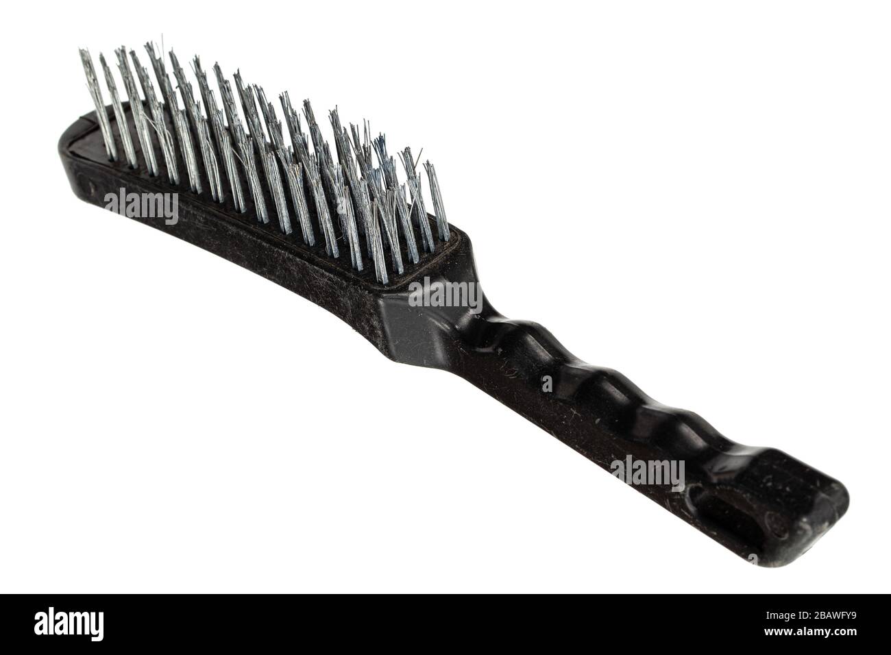 Steel wire brush with handle from black plastic for cleaning and ...