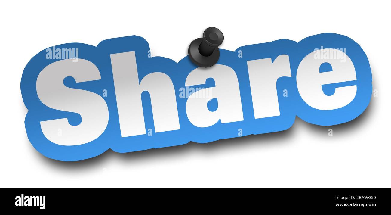 share concept 3d illustration isolated on white background Stock Photo ...