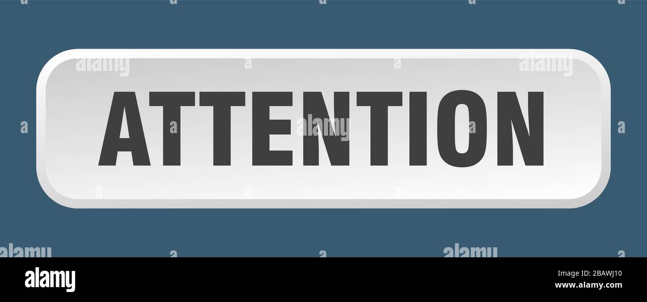 attention button. attention square 3d push button Stock Vector Image ...