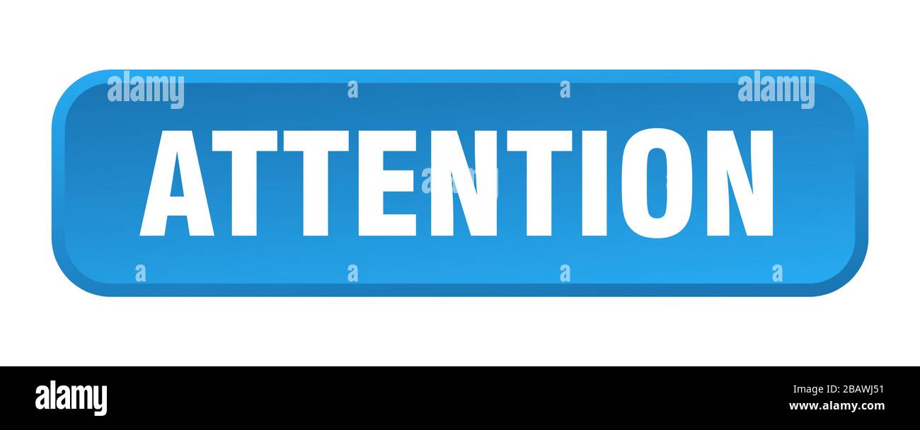 attention button. attention square 3d push button Stock Vector Image ...