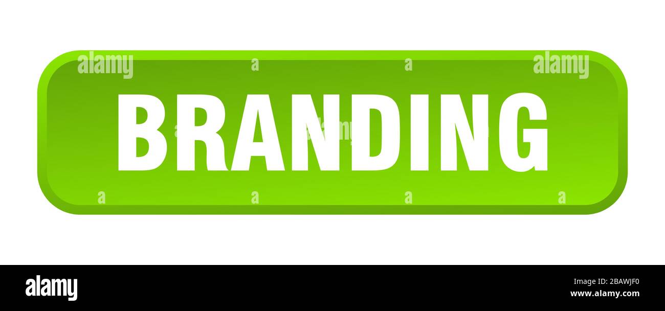 branding button. branding square 3d push button Stock Vector Image ...