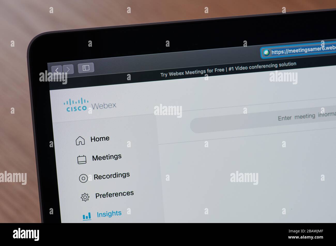 New-York , USA - March 29, 2020: Cisco webex meeting program video ...