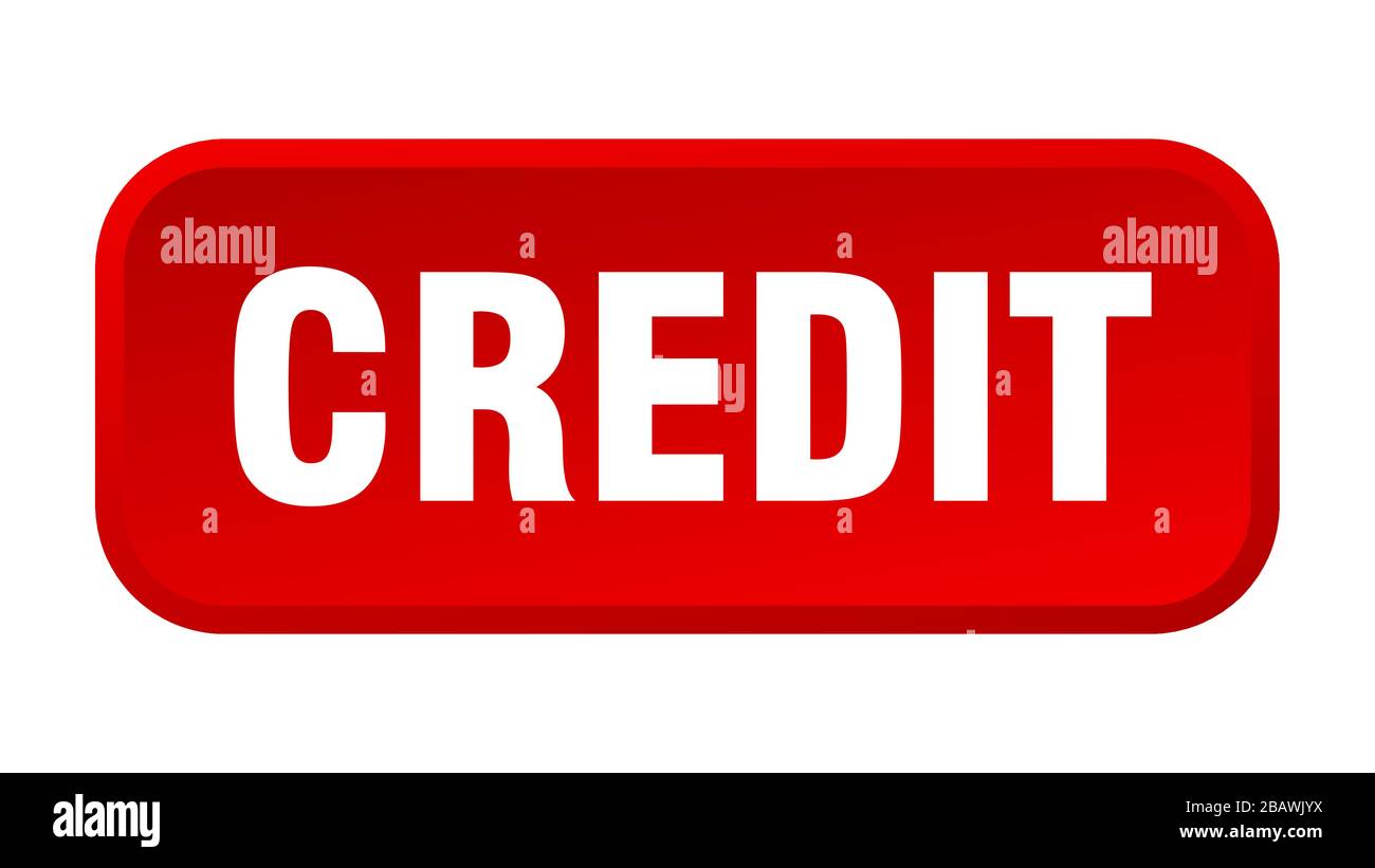 credit button. credit square 3d push button Stock Vector Image & Art ...