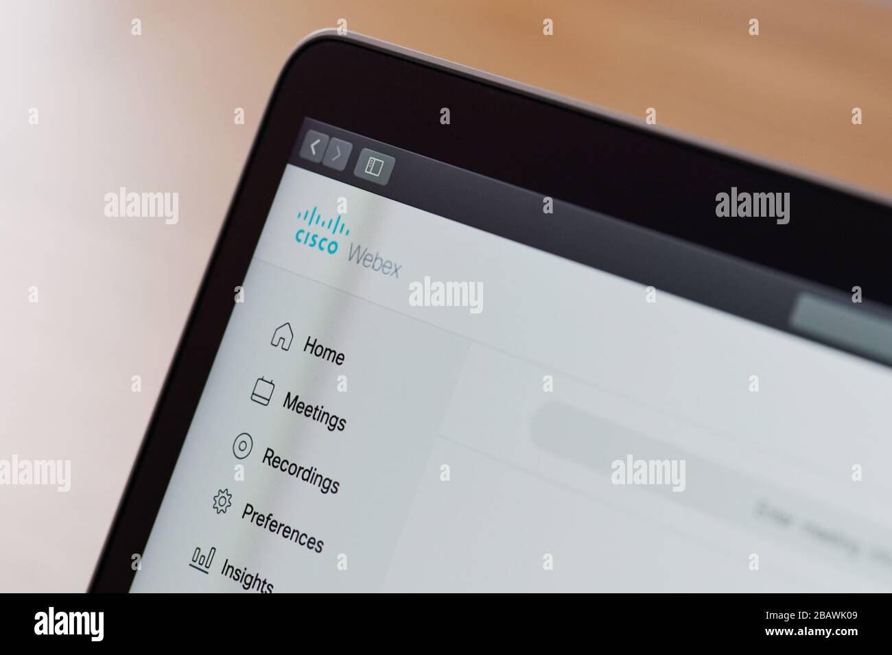 New-York , USA - March 29, 2020: Cisco webex meeting app on web browser ...