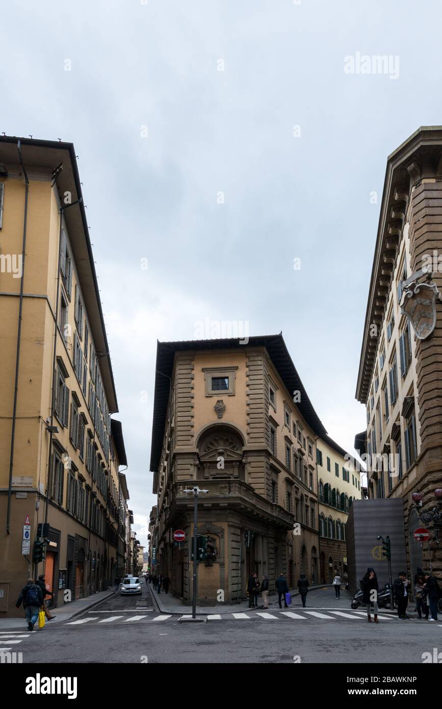 FLORENCE, ITALY - 13, MARCH, 2018: Vertical picture of old architecture ...
