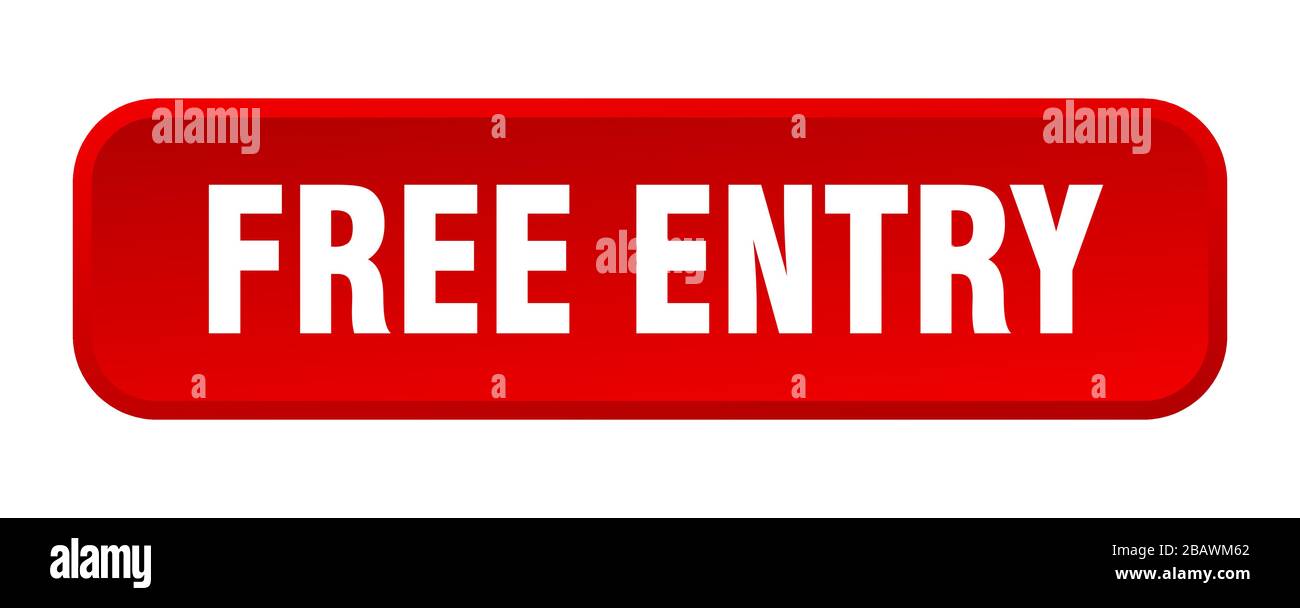 free entry button. free entry square 3d push button Stock Vector Image ...