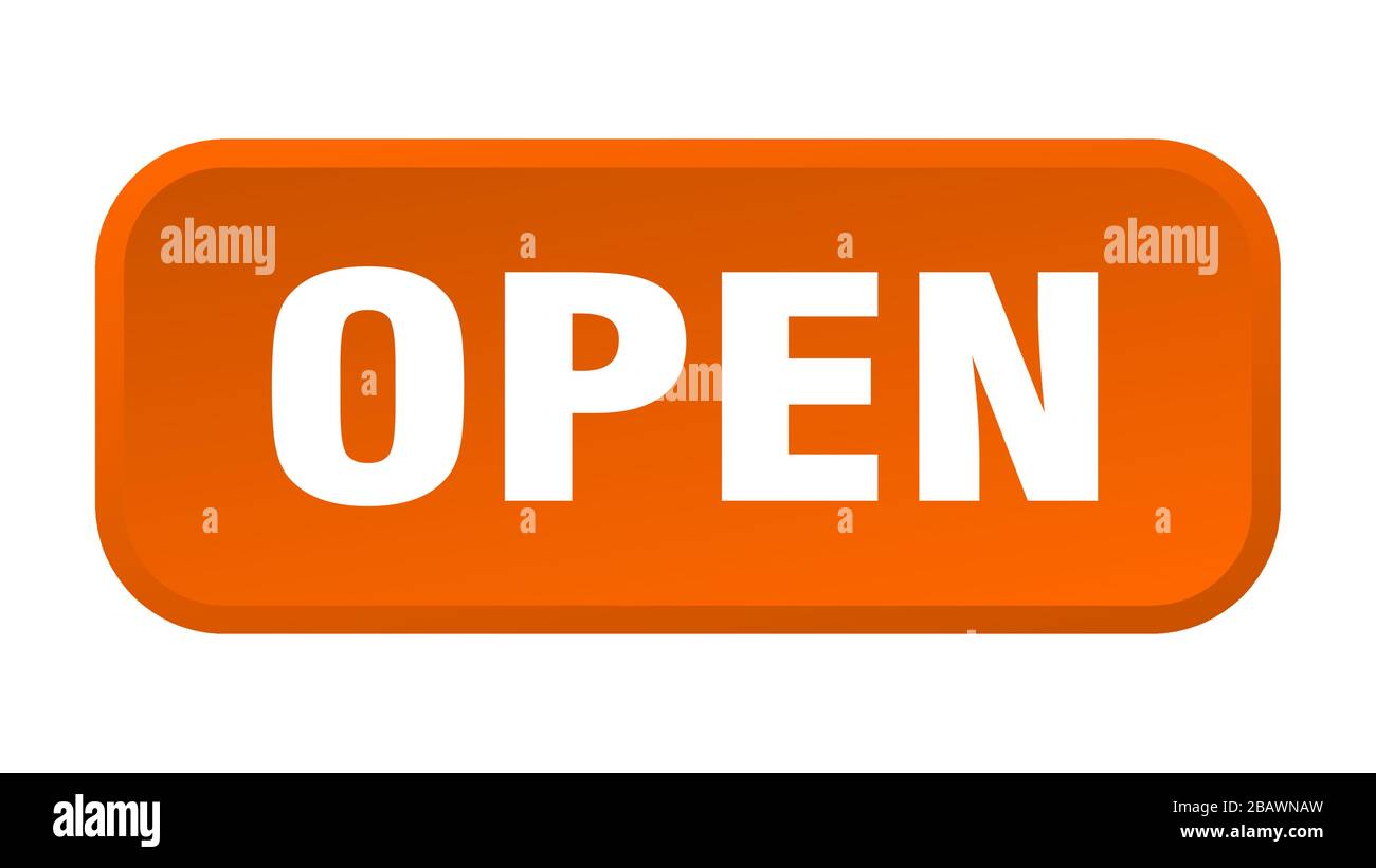 open button. open square 3d push button Stock Vector Image & Art - Alamy