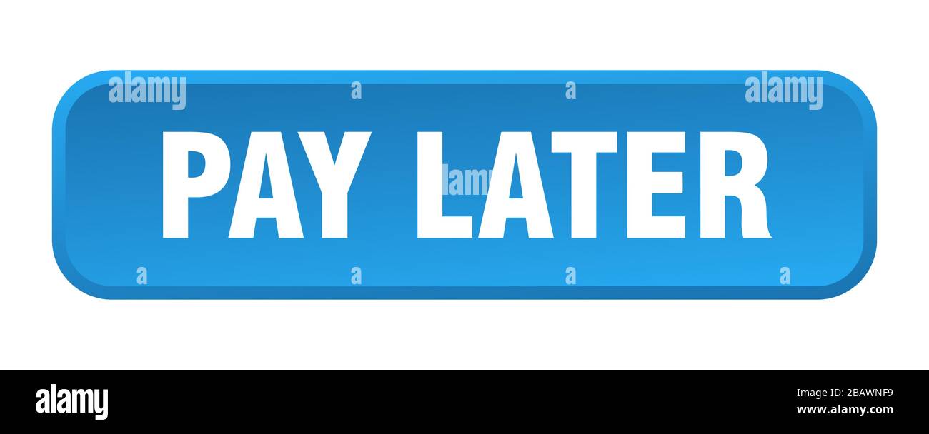 pay later button. pay later square 3d push button Stock Vector Image ...