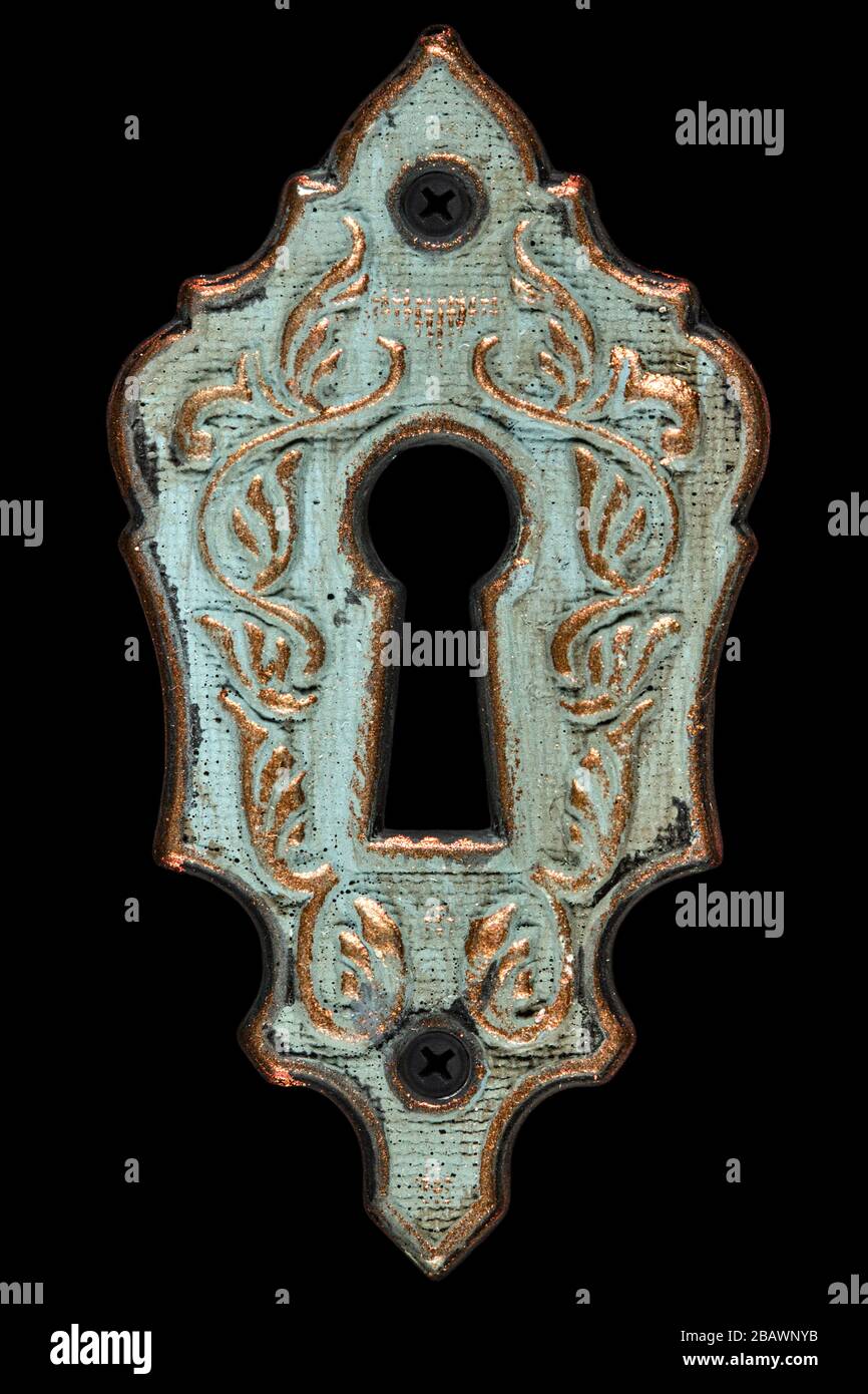 The keyhole, decorative design element, isolated on black background ...