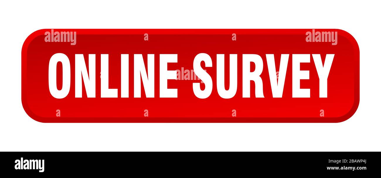 online survey button. online survey square 3d push button Stock Vector ...