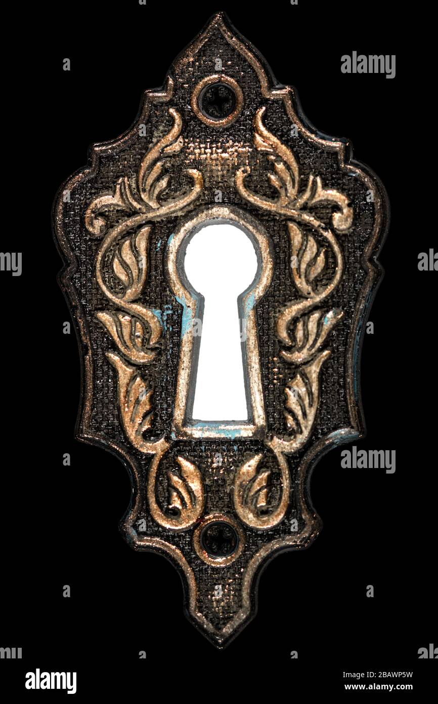 Bright light in the keyhole, decorative design element, isolated on ...