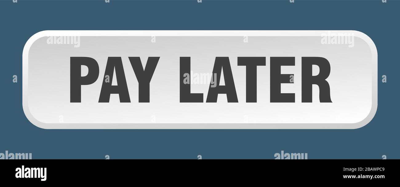 pay later button. pay later square 3d push button Stock Vector Image ...