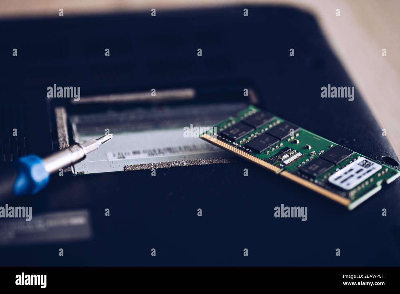 New laptop ram memory module. Computer operational memory Stock Photo ...