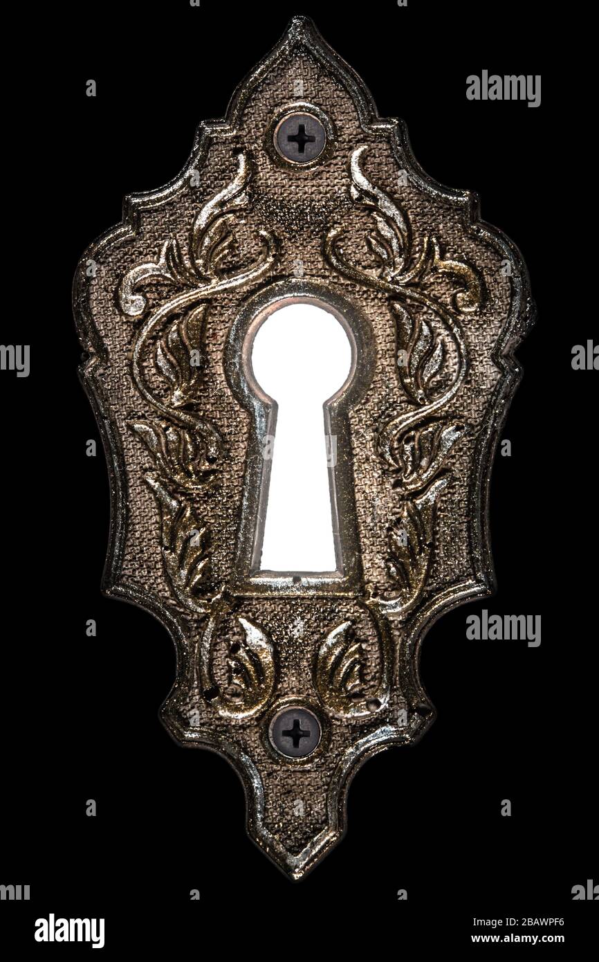 Bright light in the keyhole, decorative design element, isolated on ...