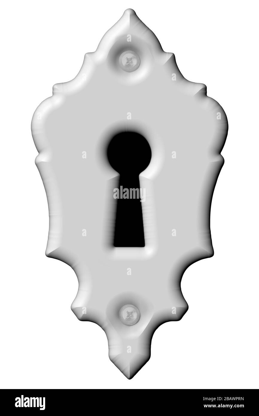 Darkness in the keyhole, decorative design element, imitation plastic ...