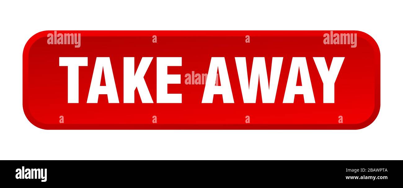 take away button. take away square 3d push button Stock Vector Image ...