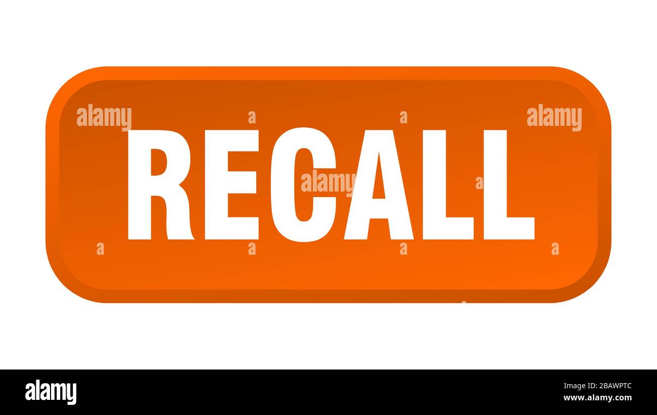 recall button. recall square 3d push button Stock Vector Image & Art ...