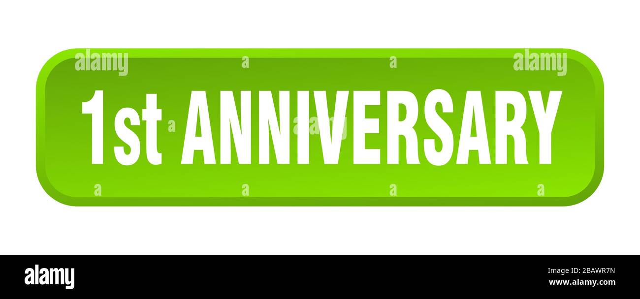 1st anniversary button. 1st anniversary square 3d push button Stock ...