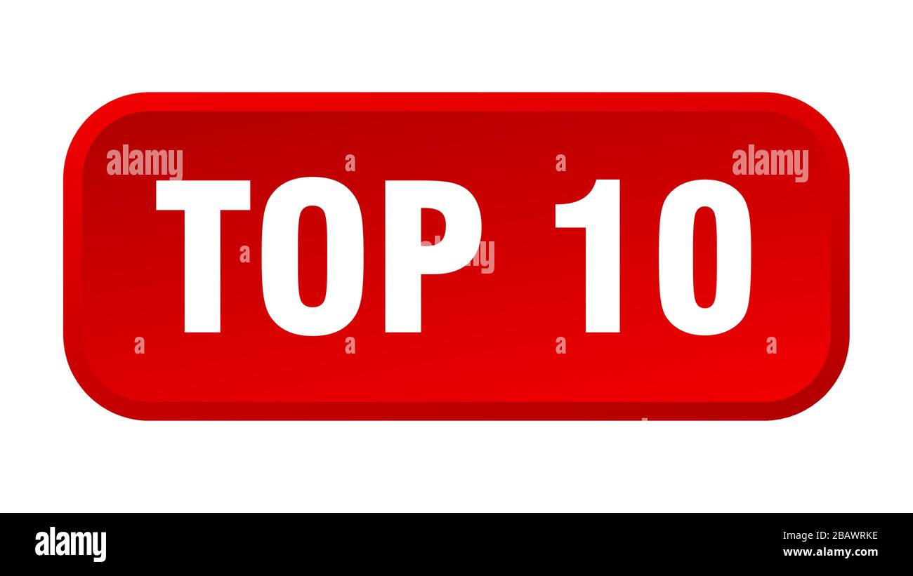 top 10 button. top 10 square 3d push button Stock Vector Image & Art - Alamy