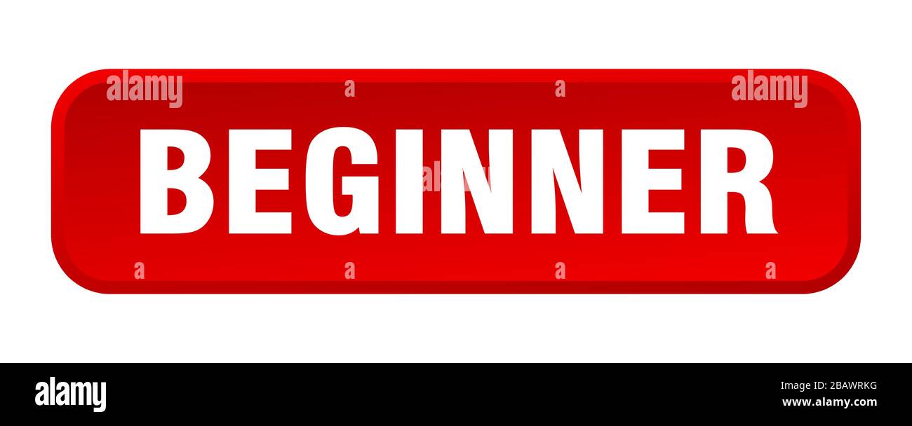 beginner button. beginner square 3d push button Stock Vector Image ...