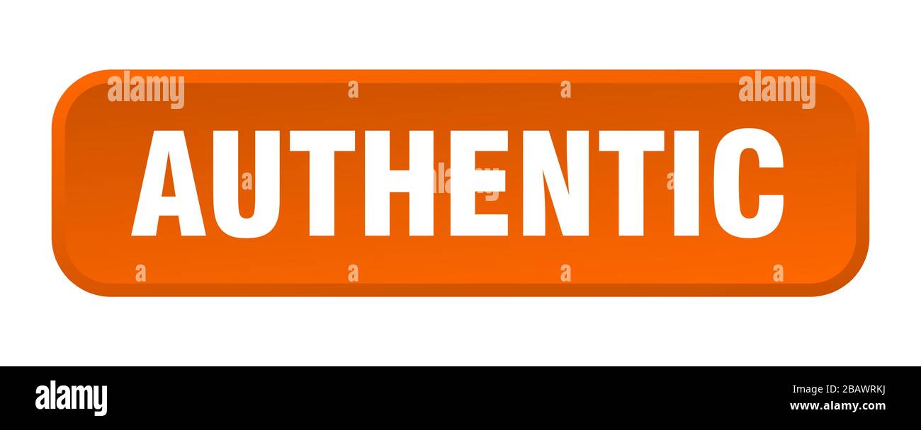 authentic button. authentic square 3d push button Stock Vector Image & Art - Alamy