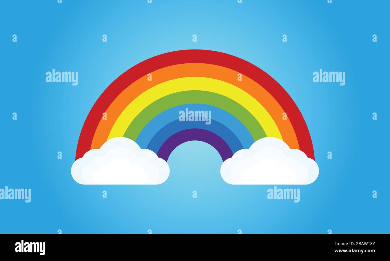 Colorful Rainbow Vector Illustration. Creative Sky Rainbow Cloud Vector ...