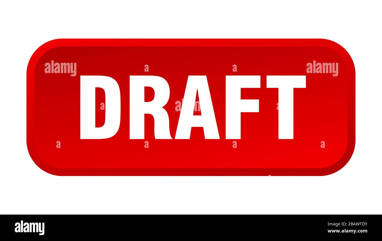 draft button. draft square 3d push button Stock Vector Image & Art - Alamy