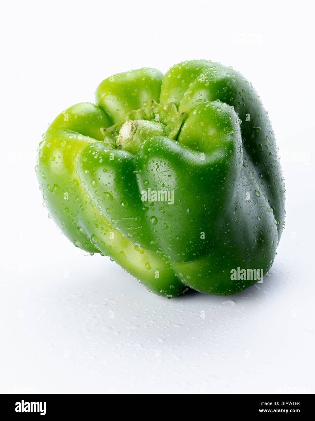 Fresh organic green bell pepper portrait close up Stock Photo - Alamy
