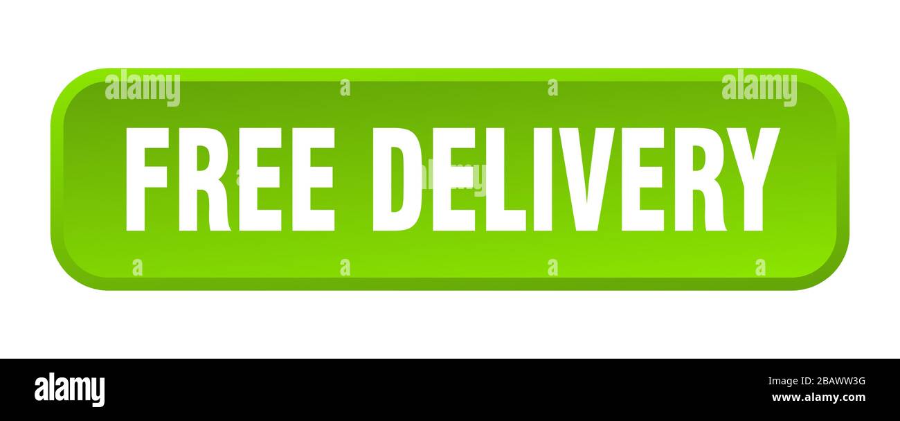 free delivery button. free delivery square 3d push button Stock Vector ...