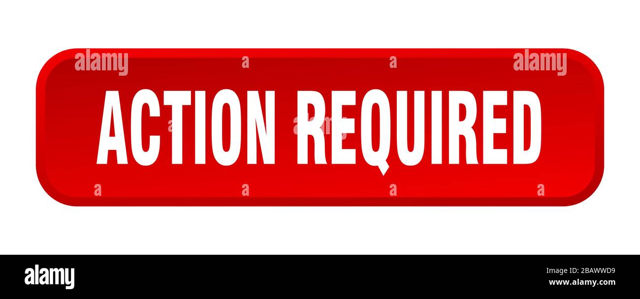 action required button. action required square 3d push button Stock ...