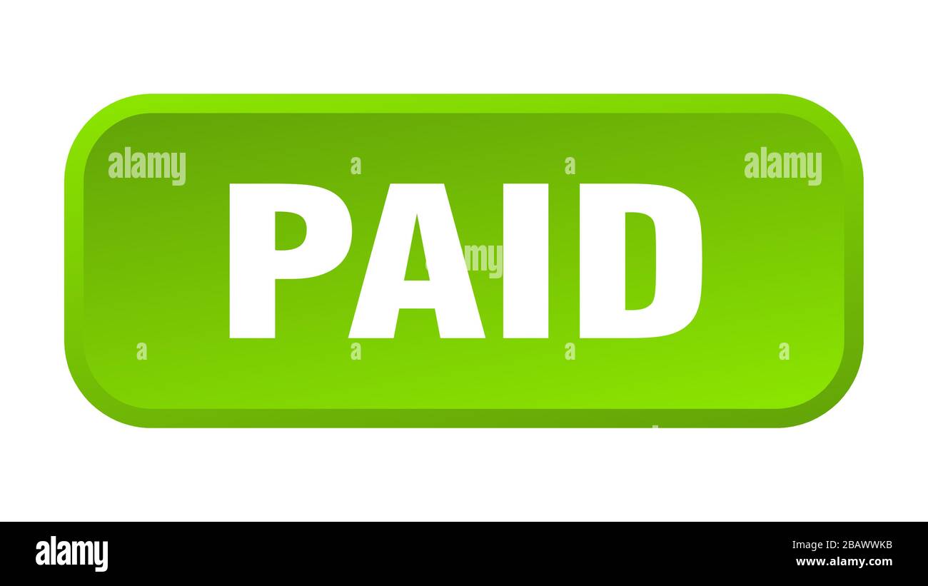 paid button. paid square 3d push button Stock Vector Image & Art - Alamy