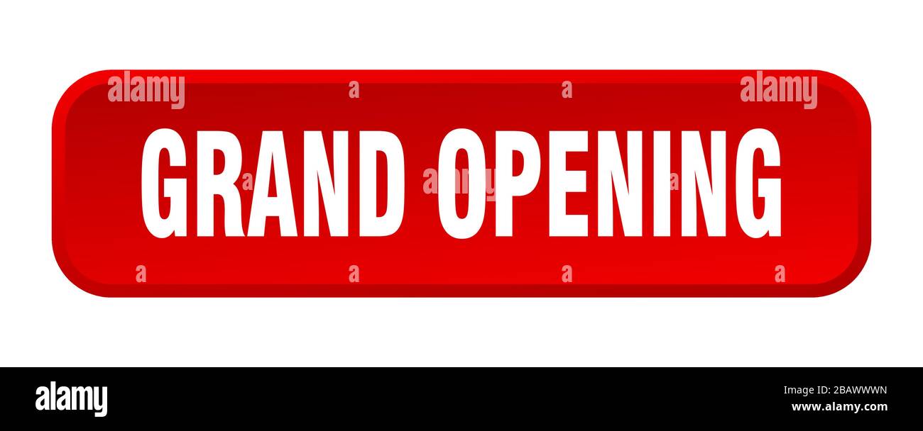 grand opening button. grand opening square 3d push button Stock Vector ...