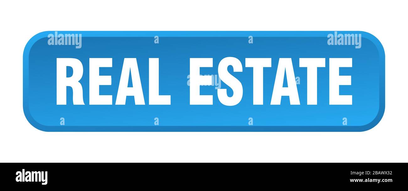 real estate button. real estate square 3d push button Stock Vector ...