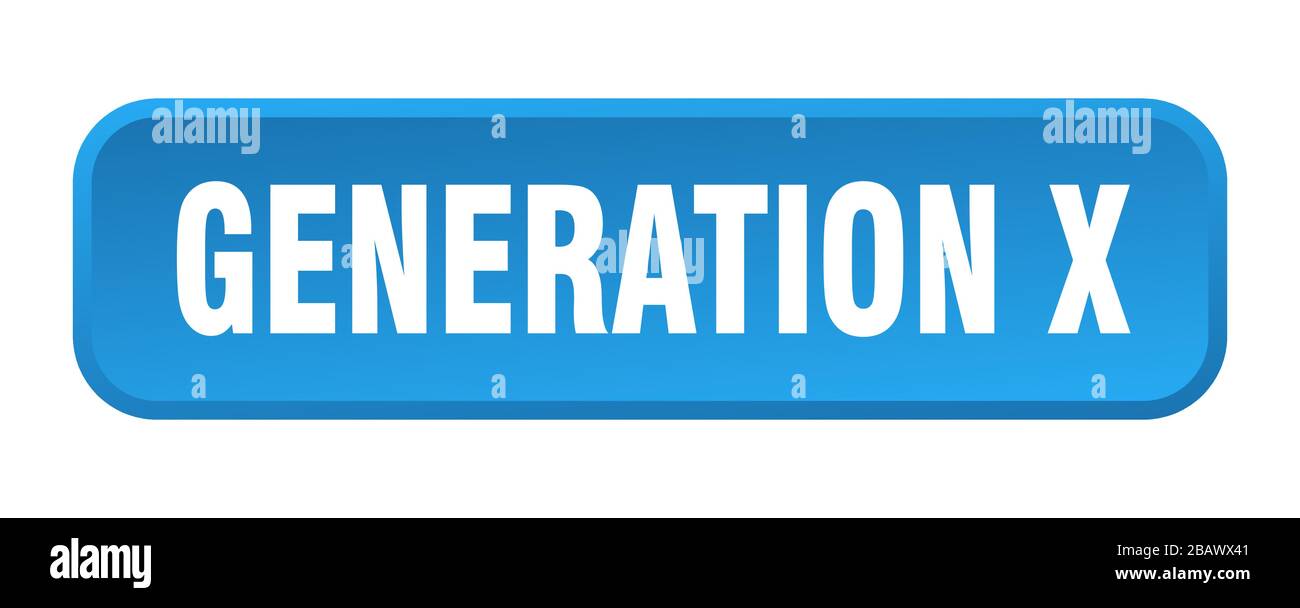 generation x button. generation x square 3d push button Stock Vector ...