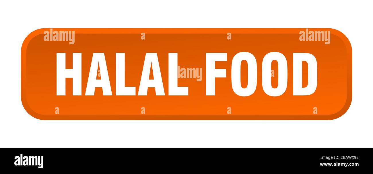 halal food button. halal food square 3d push button Stock Vector Image ...