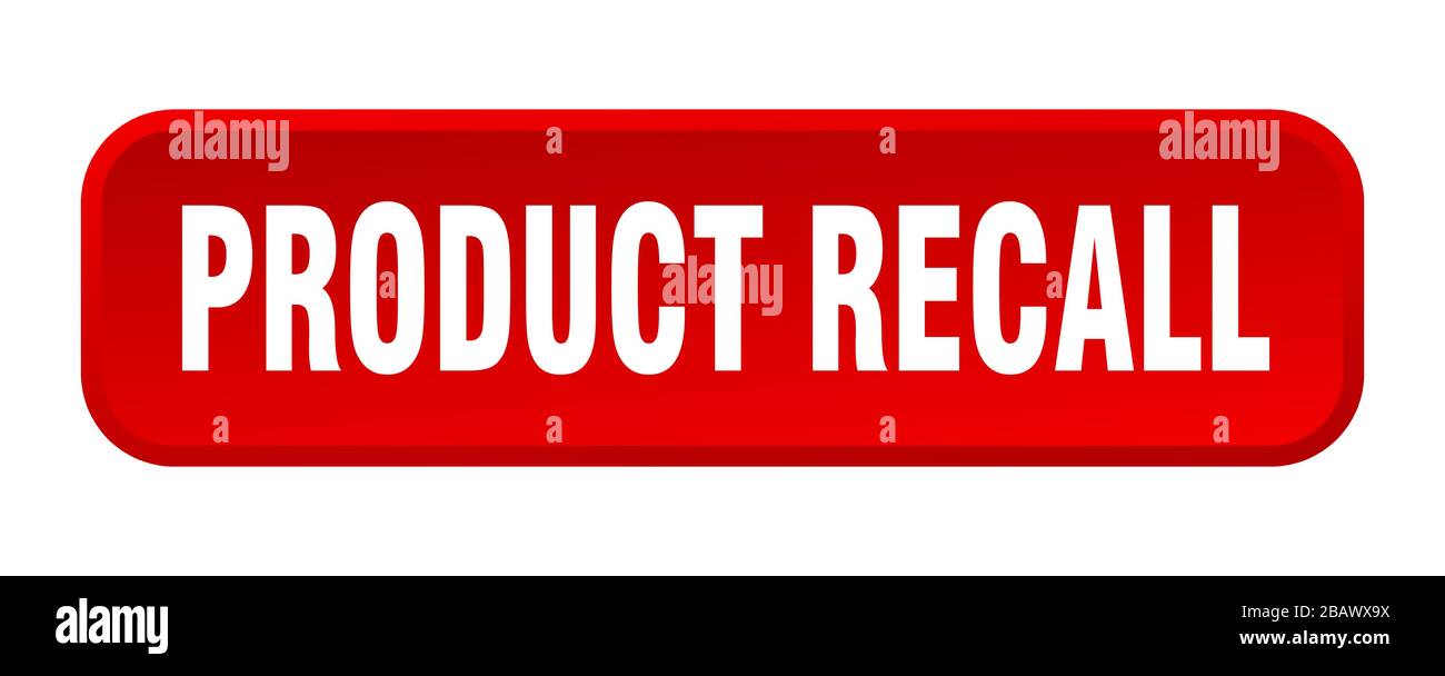 product recall button. product recall square 3d push button Stock ...