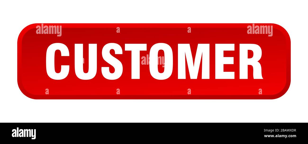 customer button. customer square 3d push button Stock Vector Image & Art - Alamy