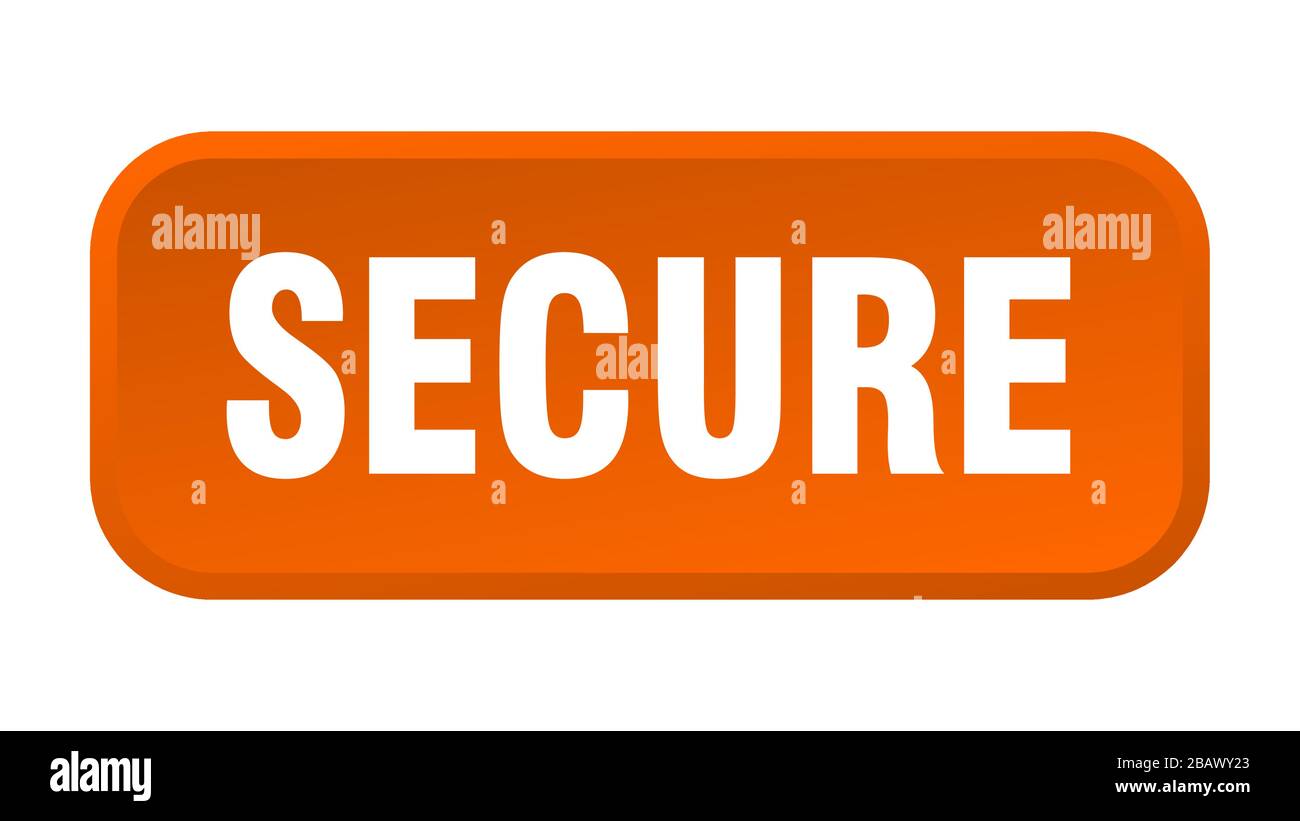 secure button. secure square 3d push button Stock Vector Image & Art - Alamy