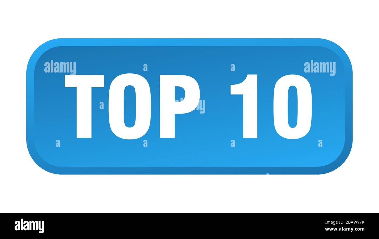 top 10 button. top 10 square 3d push button Stock Vector Image & Art ...