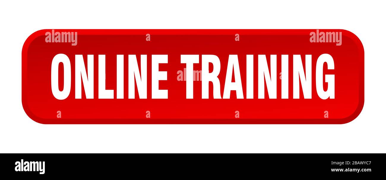 online training button. online training square 3d push button Stock ...