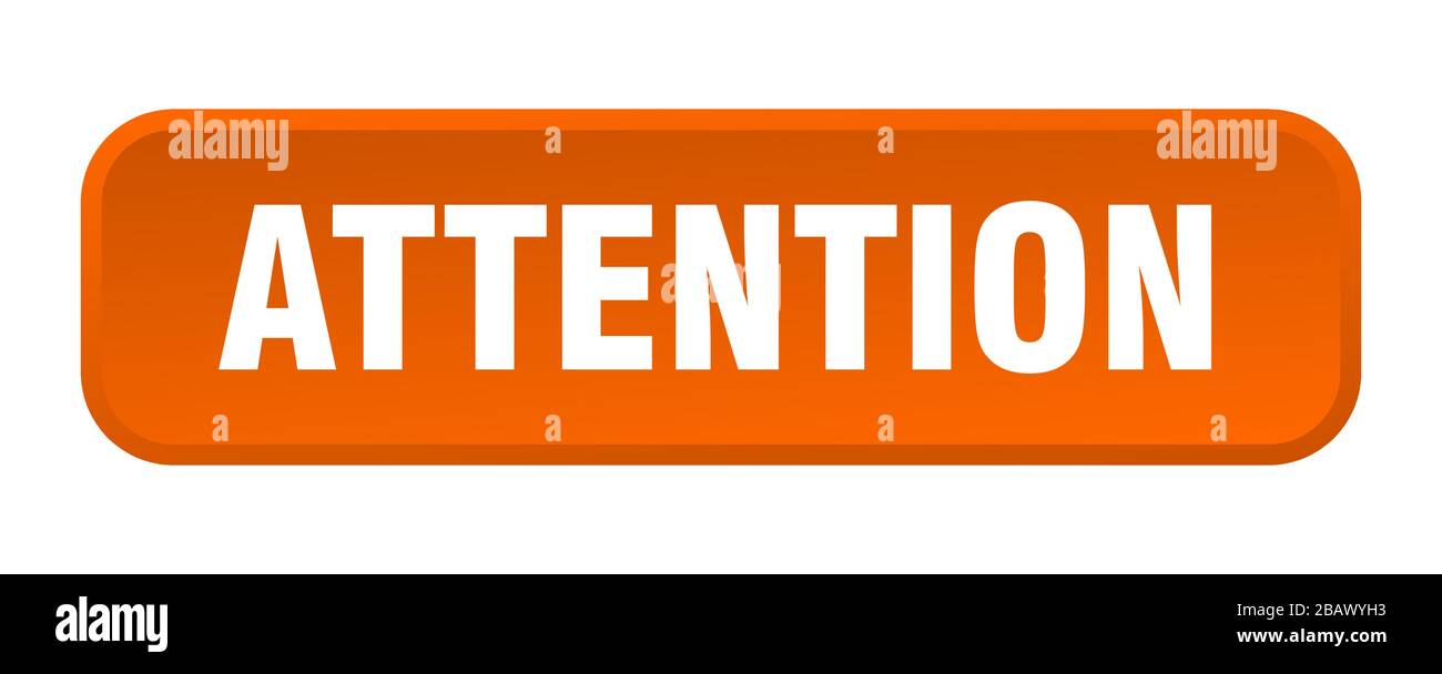 attention button. attention square 3d push button Stock Vector Image ...
