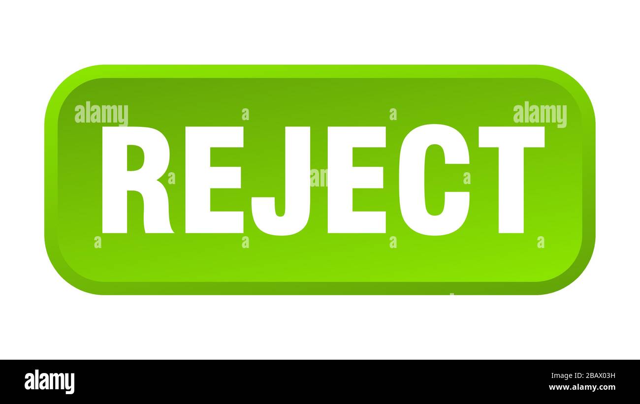 reject button. reject square 3d push button Stock Vector Image & Art ...
