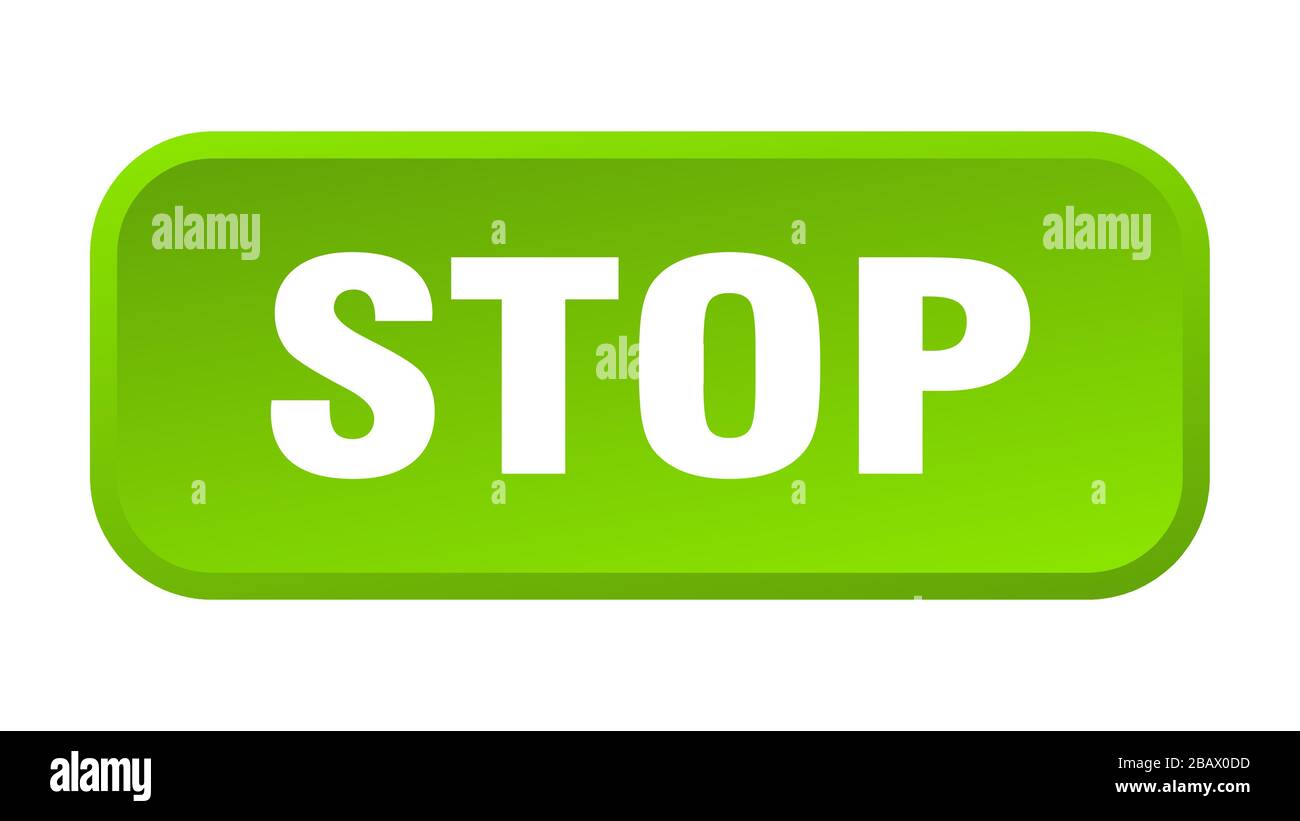 stop button. stop square 3d push button Stock Vector Image & Art - Alamy