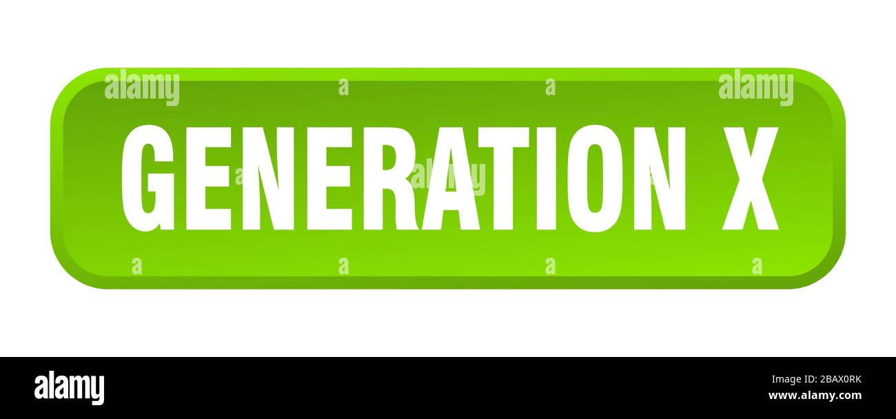 generation x button. generation x square 3d push button Stock Vector ...