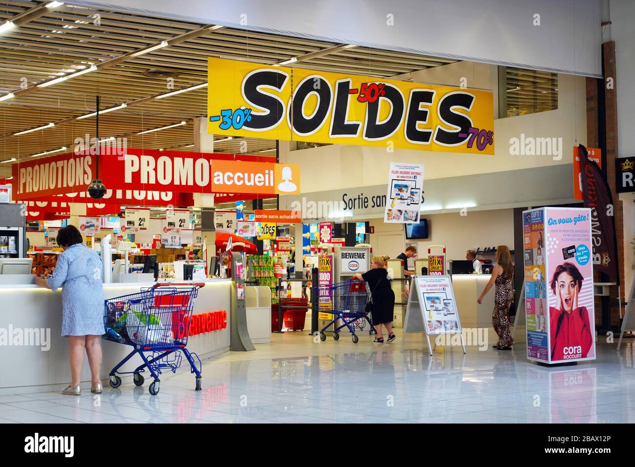Entrance of a Cora Hypermarket Stock Photo - Alamy