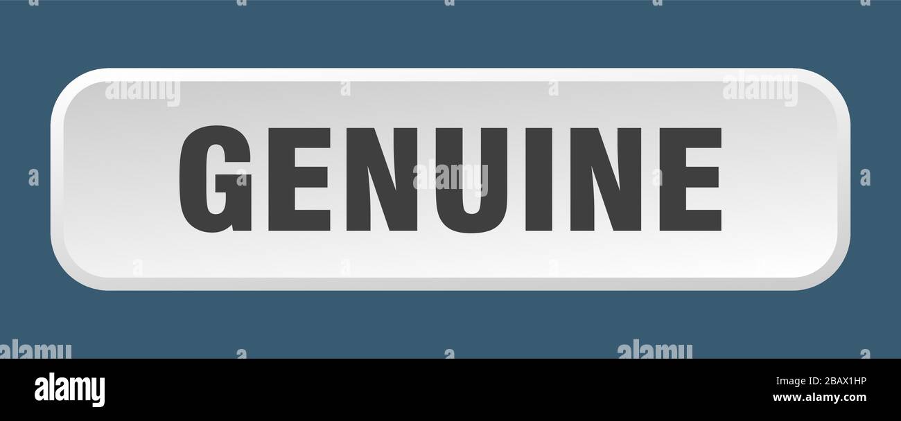 genuine button. genuine square 3d push button Stock Vector Image & Art - Alamy